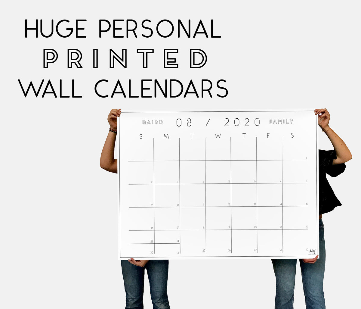 Blitz Extra-Large Wall Modern Personalized Monthly Calendar – Blitz ...