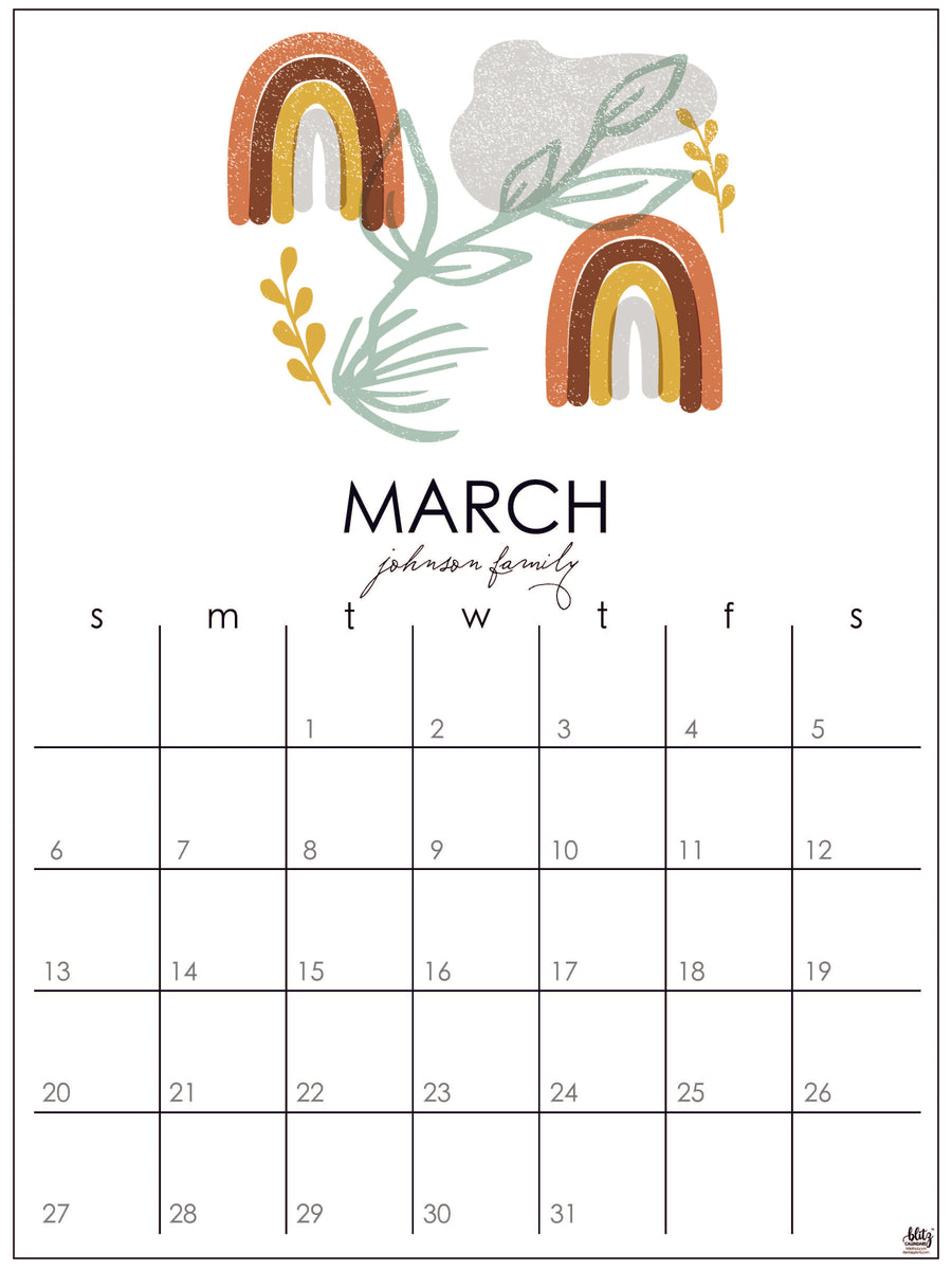Colorful Print Customized Wall Monthly Calendar – Blitz Calendars