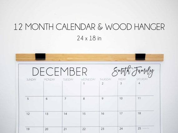 Large Personalized 12-Month Calendar with FREE Wood Hanger – Blitz ...